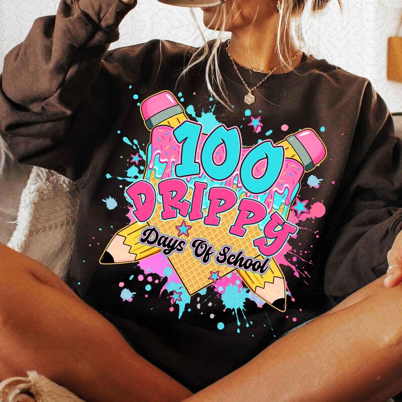 100 Drippy Days of School Png, Ice Cream Drip Youth Png, Funny Boys ...
