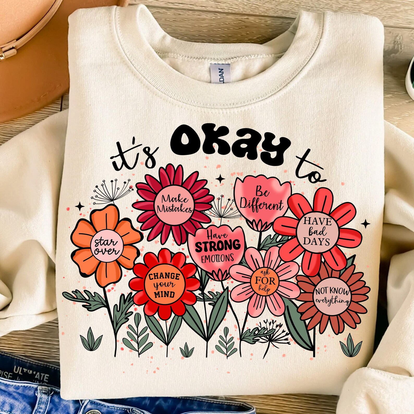 It's Okay to Boho Floral Png, Flowers Png, Motivational Png ...