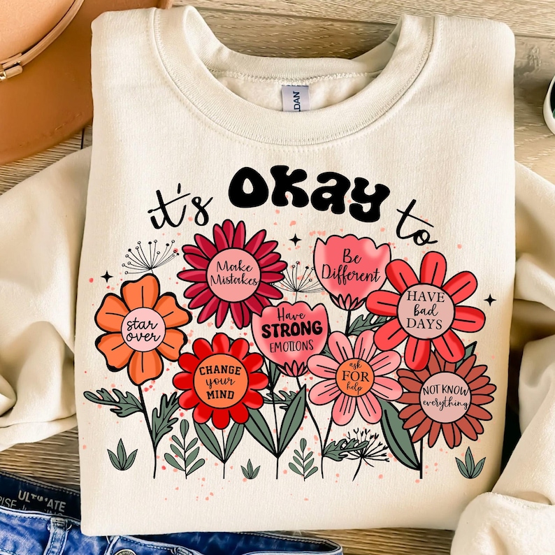 It's Okay to Boho Floral Png, Flowers Png, Motivational Png ...