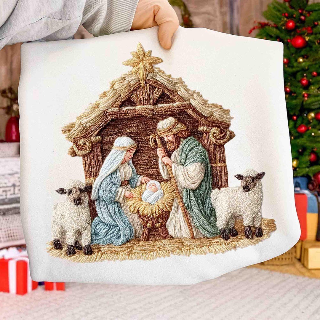 Latch Hook Yarn Crochet Jesus Christmas PNG, Preppy Christian Christmas ...