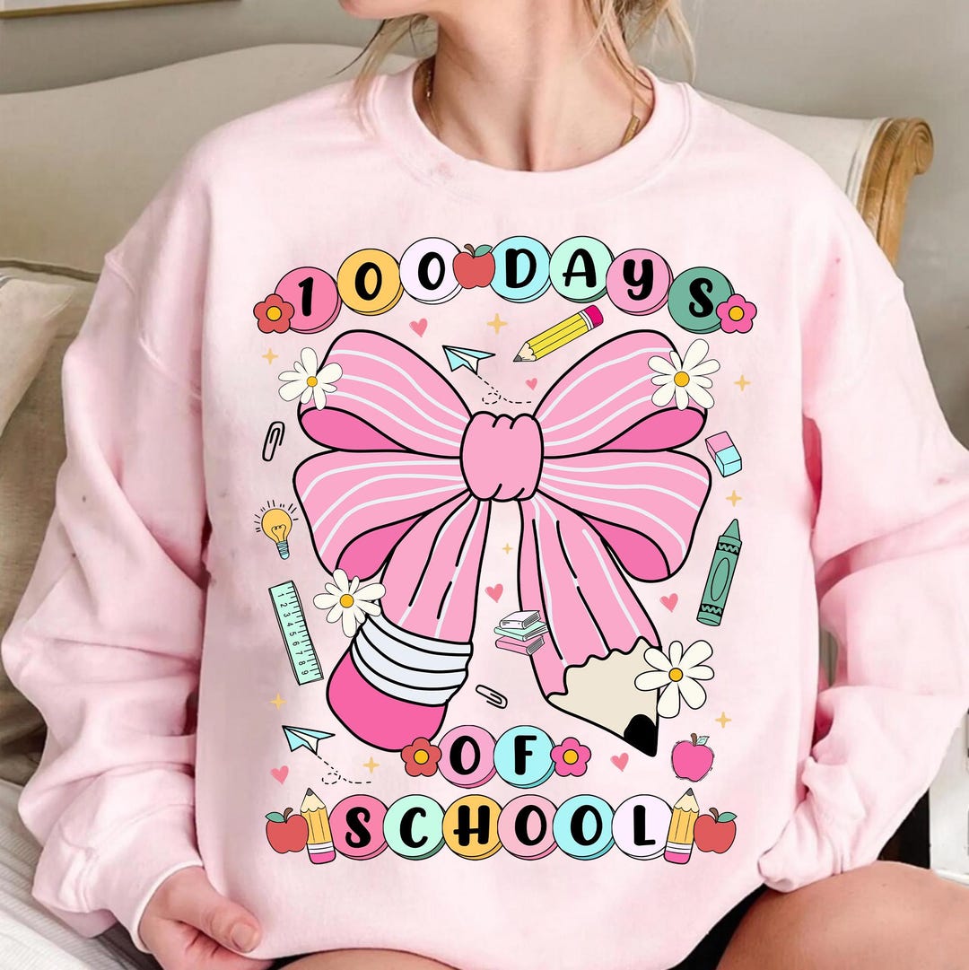 100 Days of School Coquette PNG, Teacher 100 Days Bracelet Png ...