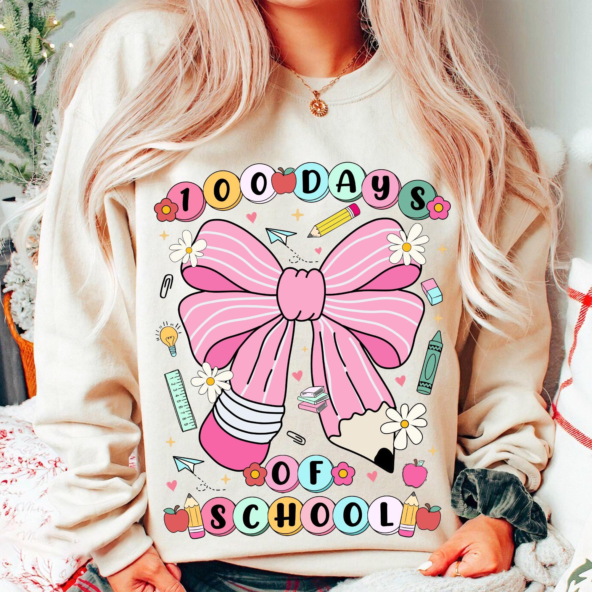 100 Days of School Coquette PNG, Teacher 100 Days Bracelet Png ...