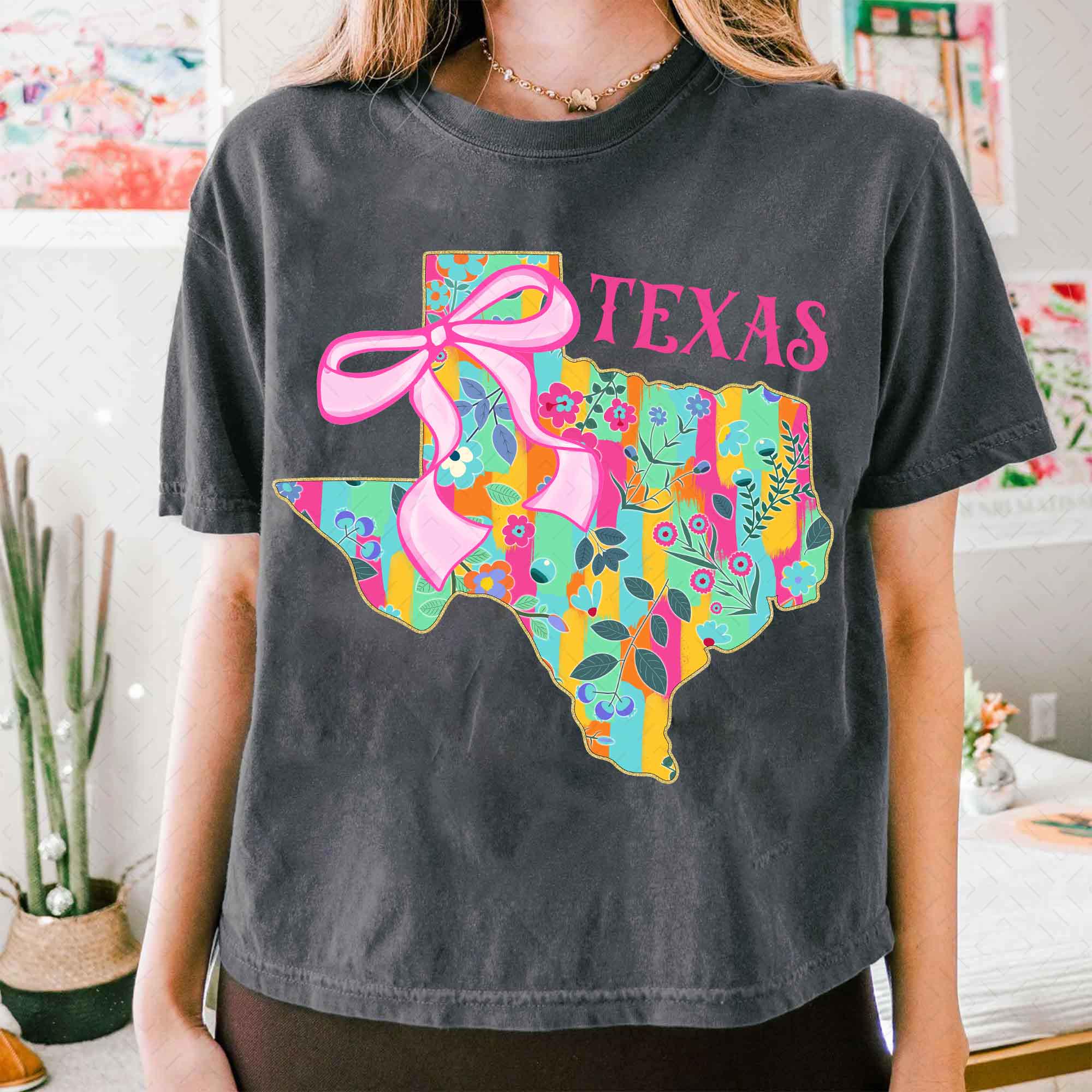 Floral Coquette Texas Png, State Png, Texas Brushstroke Png, Girly ...