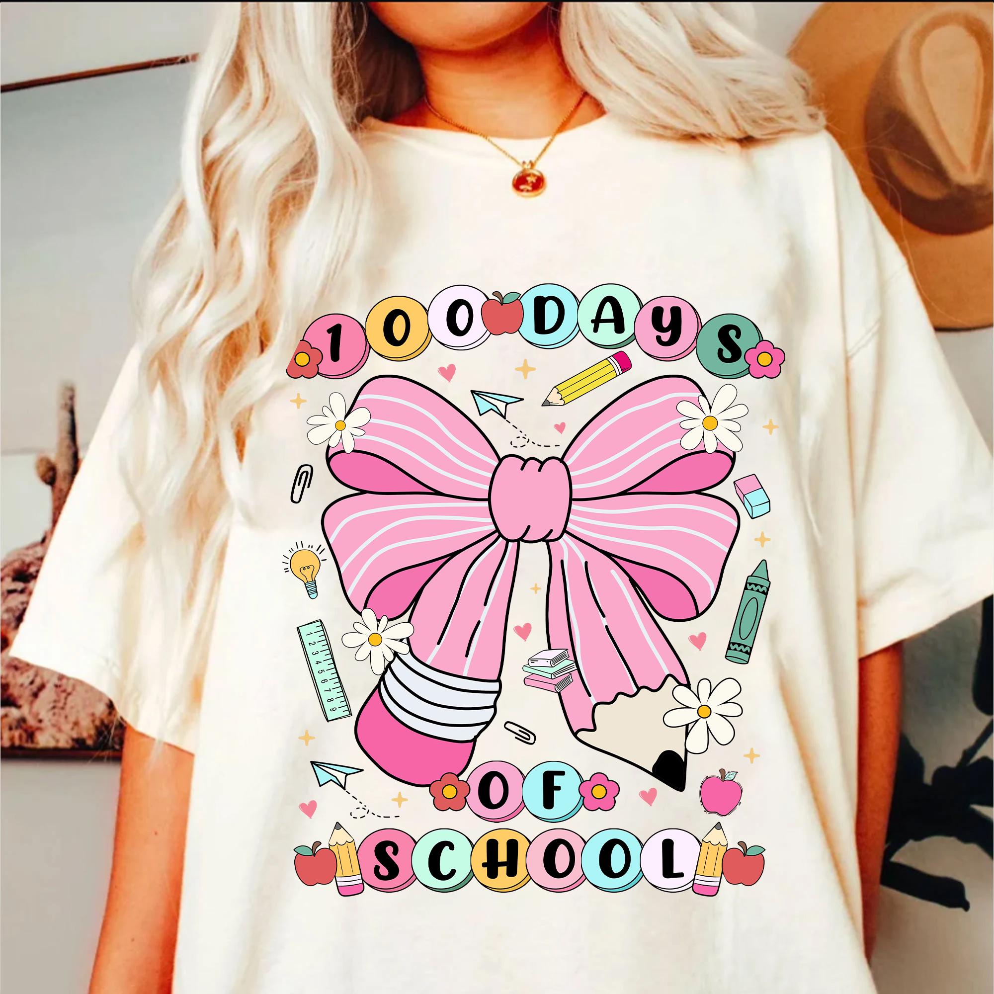 100 Days of School Coquette PNG, Teacher 100 Days Bracelet Png ...
