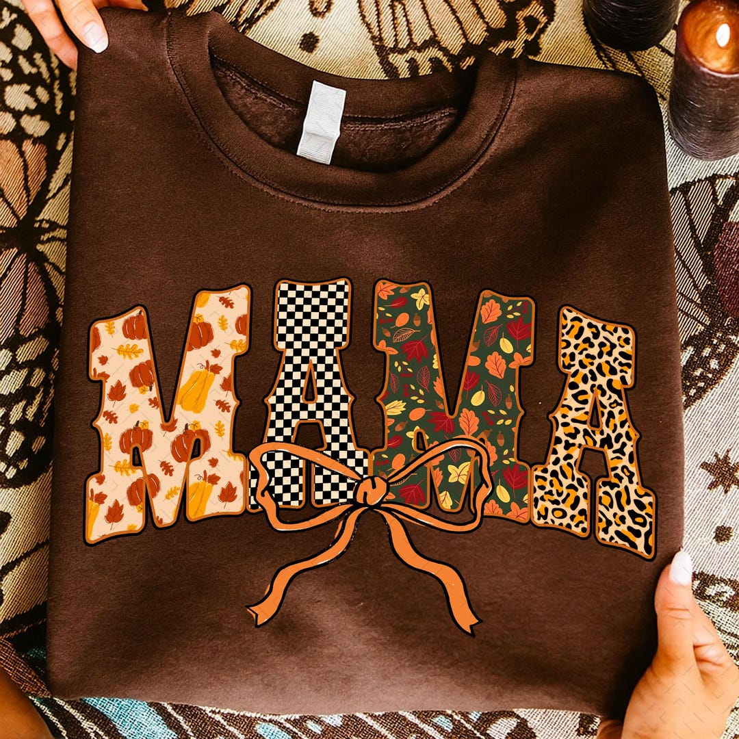 Checkered Fall Mama Png, Autumn Png, Fall Png, Retro Fall Mom ...