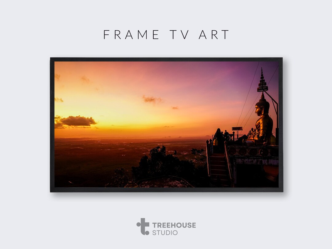 Samsung Frame TV Art | Sunrise at Buddhist Mountain Temple, Thailand ...