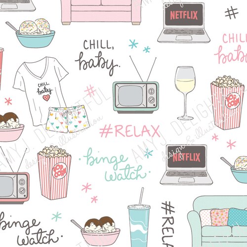 Printable Chill Night Stickers Digital File Instant - Etsy