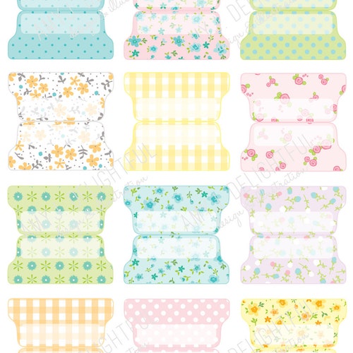 Printable Blank PLANNER FILE TABS Digital File Instant | Etsy