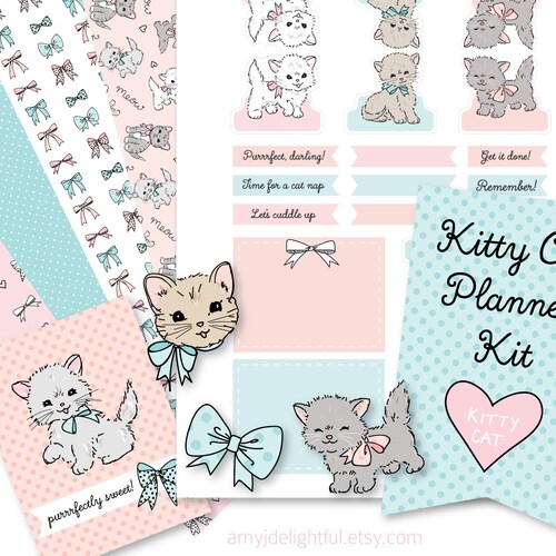 Printable KITTEN MAIL Die Cuts Digital File Instant - Etsy