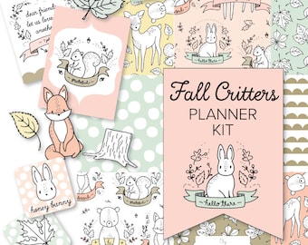Printable FALL CRITTERS Stickers Digital File Instant | Etsy