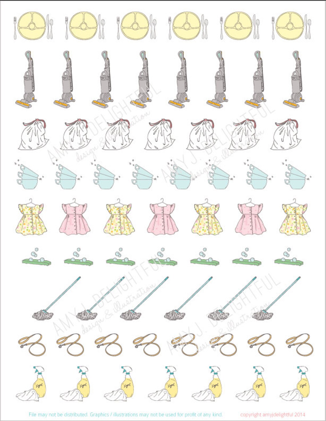 PRINTABLE House Keeping STICKERS Digital File Instant - Etsy