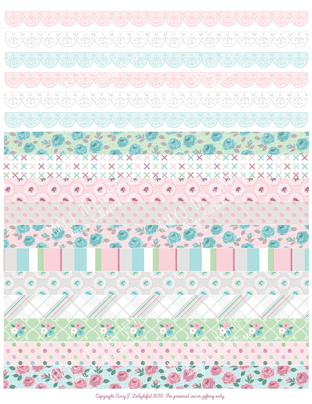 Printable HOME SWEET HOME Washi Tape Stickers!-digital File Instant ...