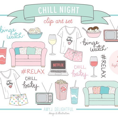 CHILL TIME Clip Art Set for Personal and Commercial - Etsy