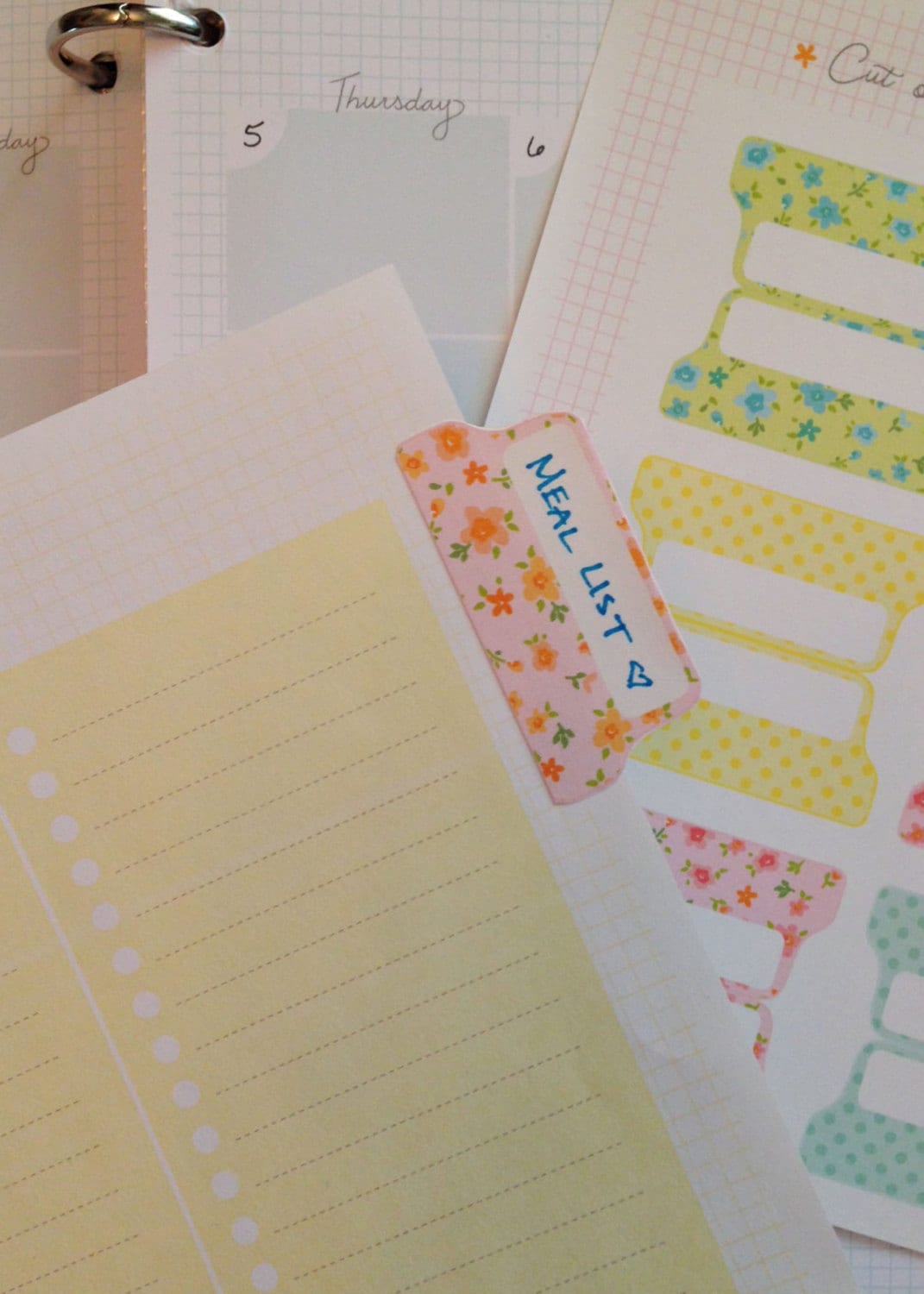 Printable Blank PLANNER FILE TABS Digital File Instant | Etsy