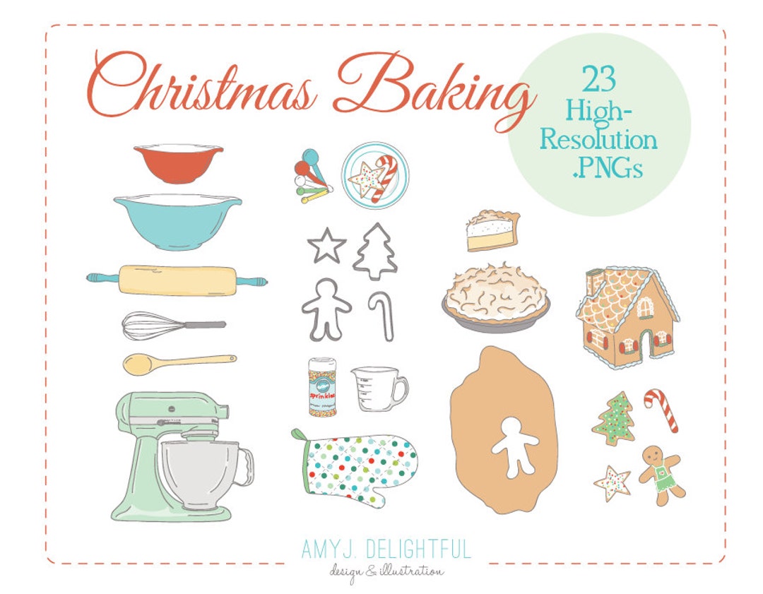 Christmas Baking Holiday CLIP ART SET for Personal and Commercial Use ...