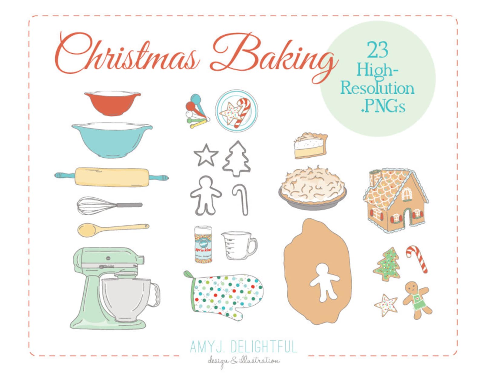 Christmas Baking Holiday CLIP ART SET for Personal and Commercial Use ...