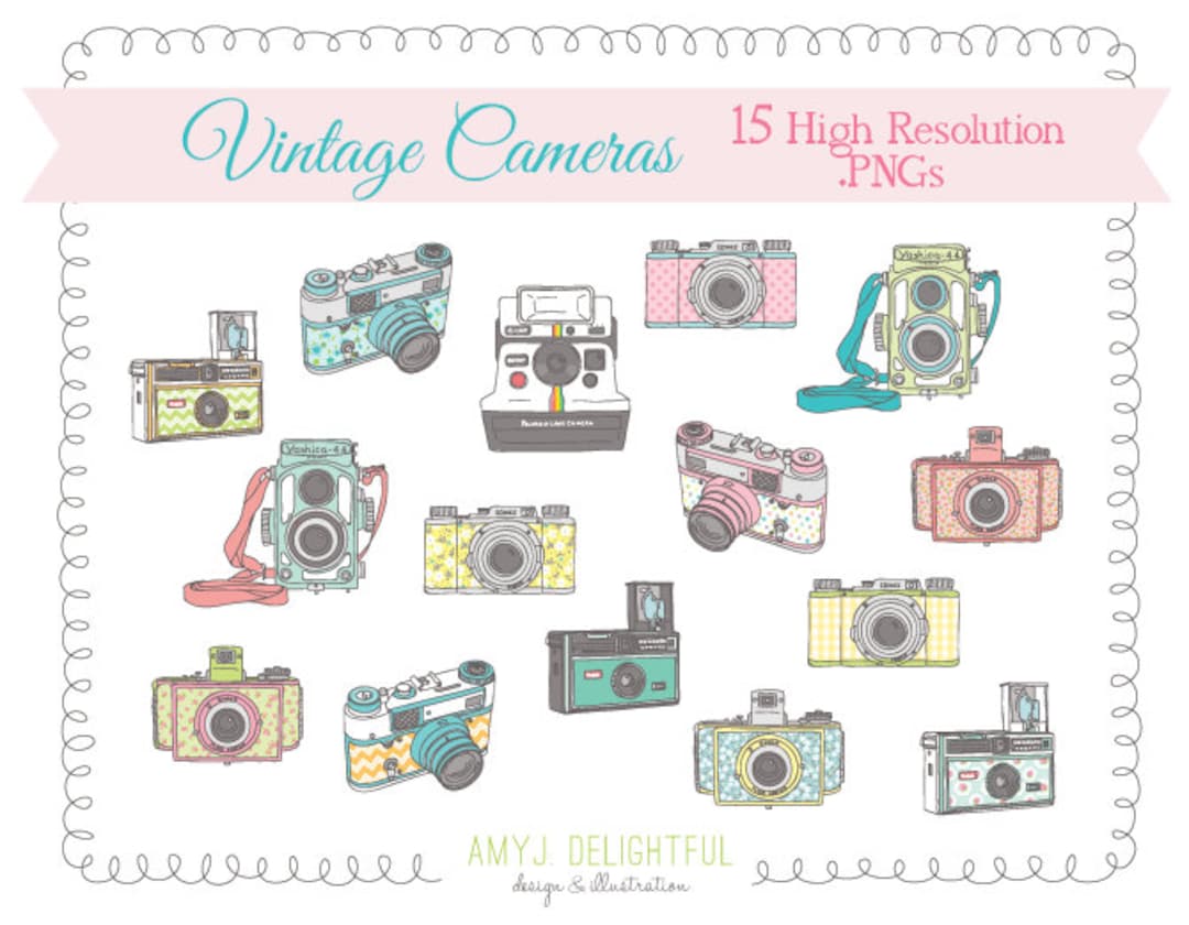 Vintage Cameras CLIP ART SET for Personal and Commercial Use - Etsy