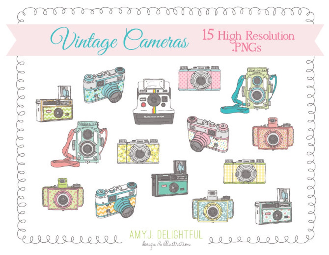 Vintage Cameras CLIP ART SET for Personal and Commercial Use - Etsy