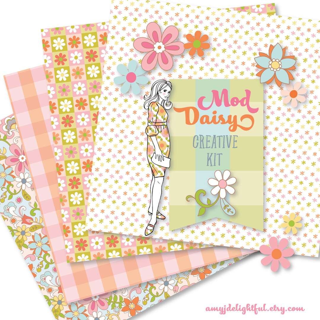 Printable Mod Daisy Creative Kit!-digital File Instant Download- Die ...