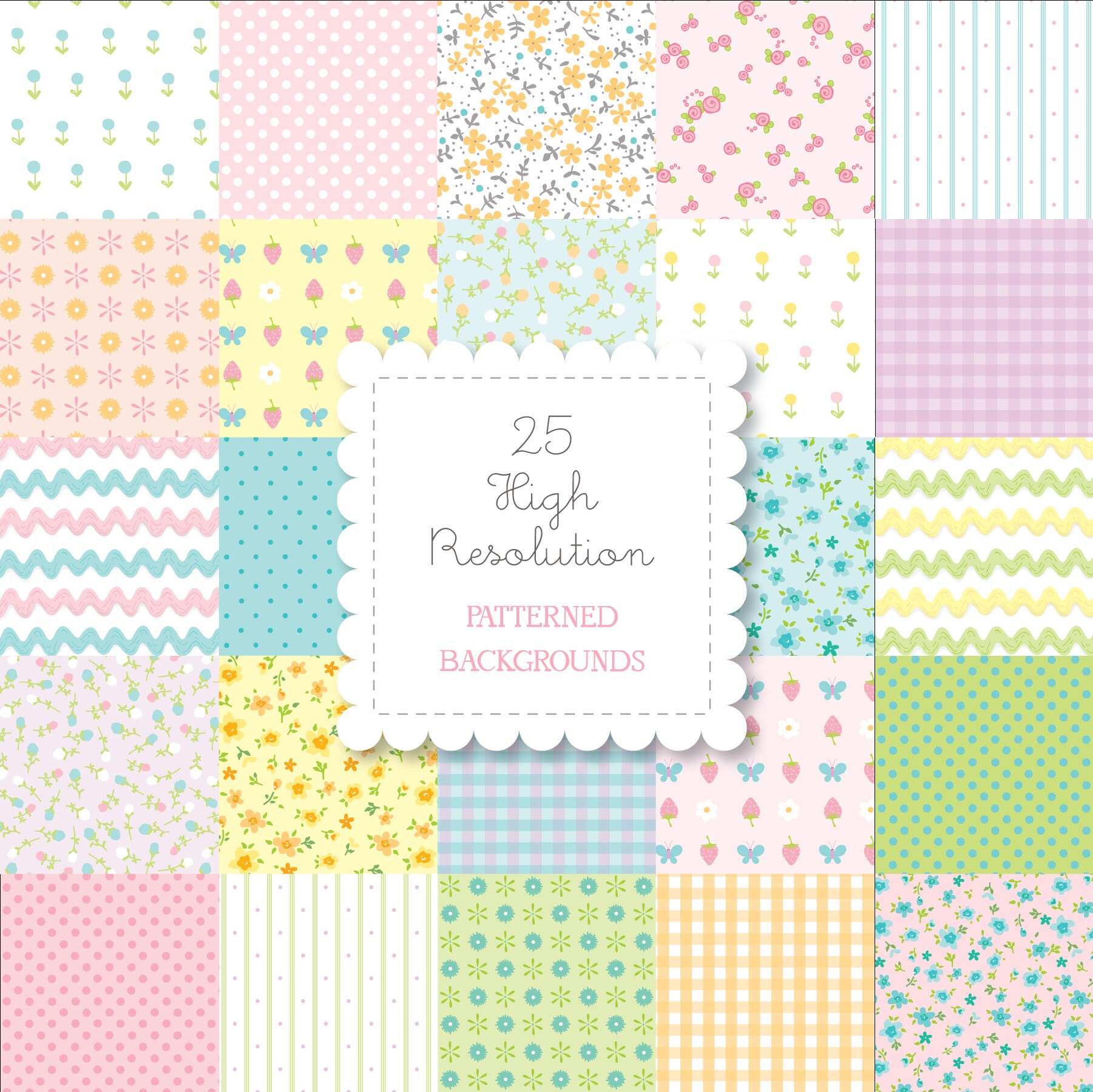 Little Lucy Digital Paper Pack-printable -instant Download-gingham ...