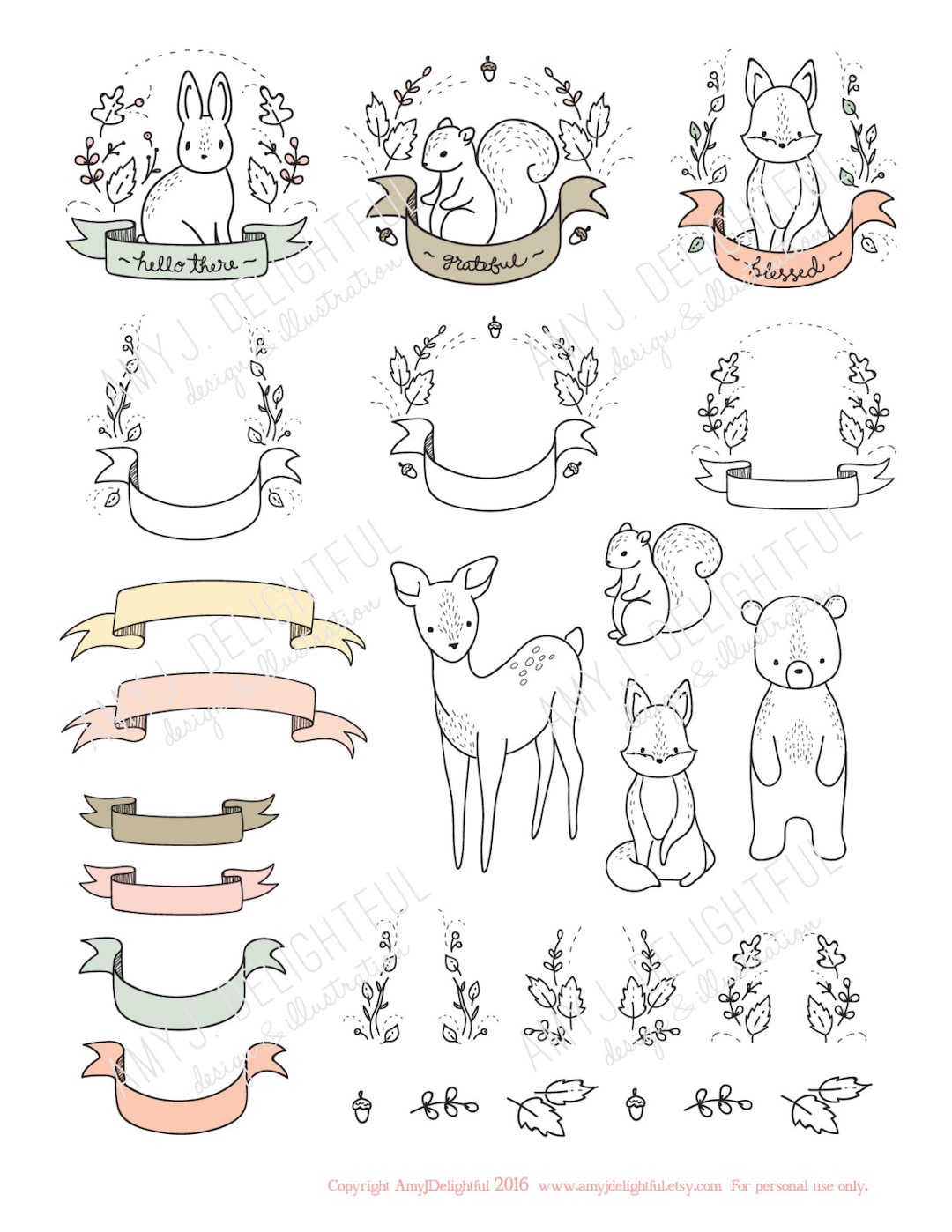 Printable FALL CRITTERS Stickers! - Digital File Instant Download ...