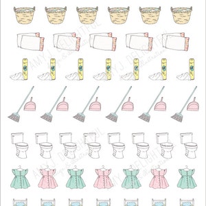 PRINTABLE House Keeping STICKERS - Digital File Instant Download ...