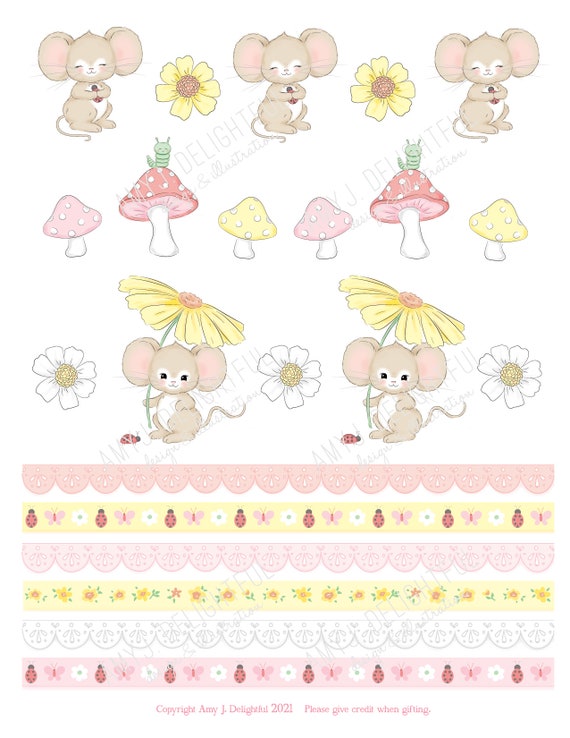Printable Millie Mouse Stickersdigital File Instant | Etsy