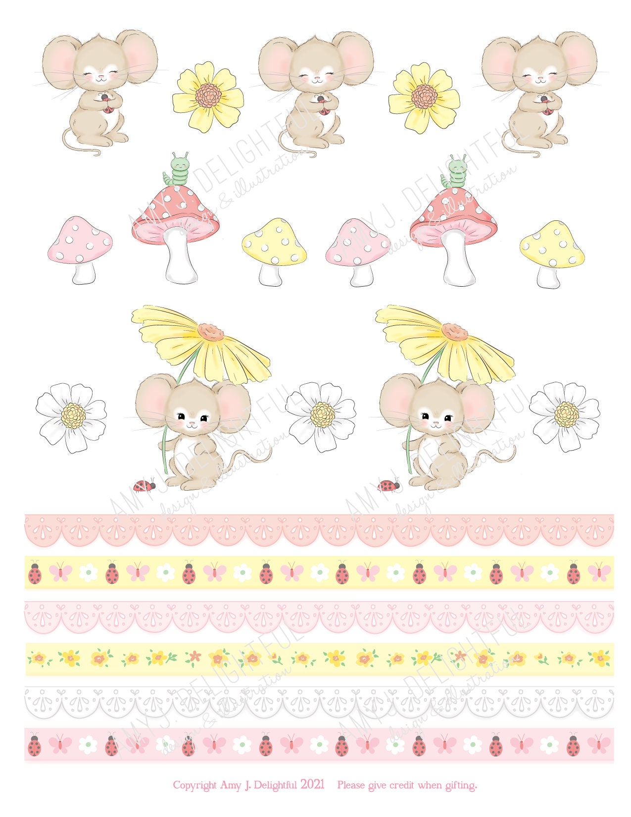 Printable Millie Mouse stickersDigital File Instant | Etsy