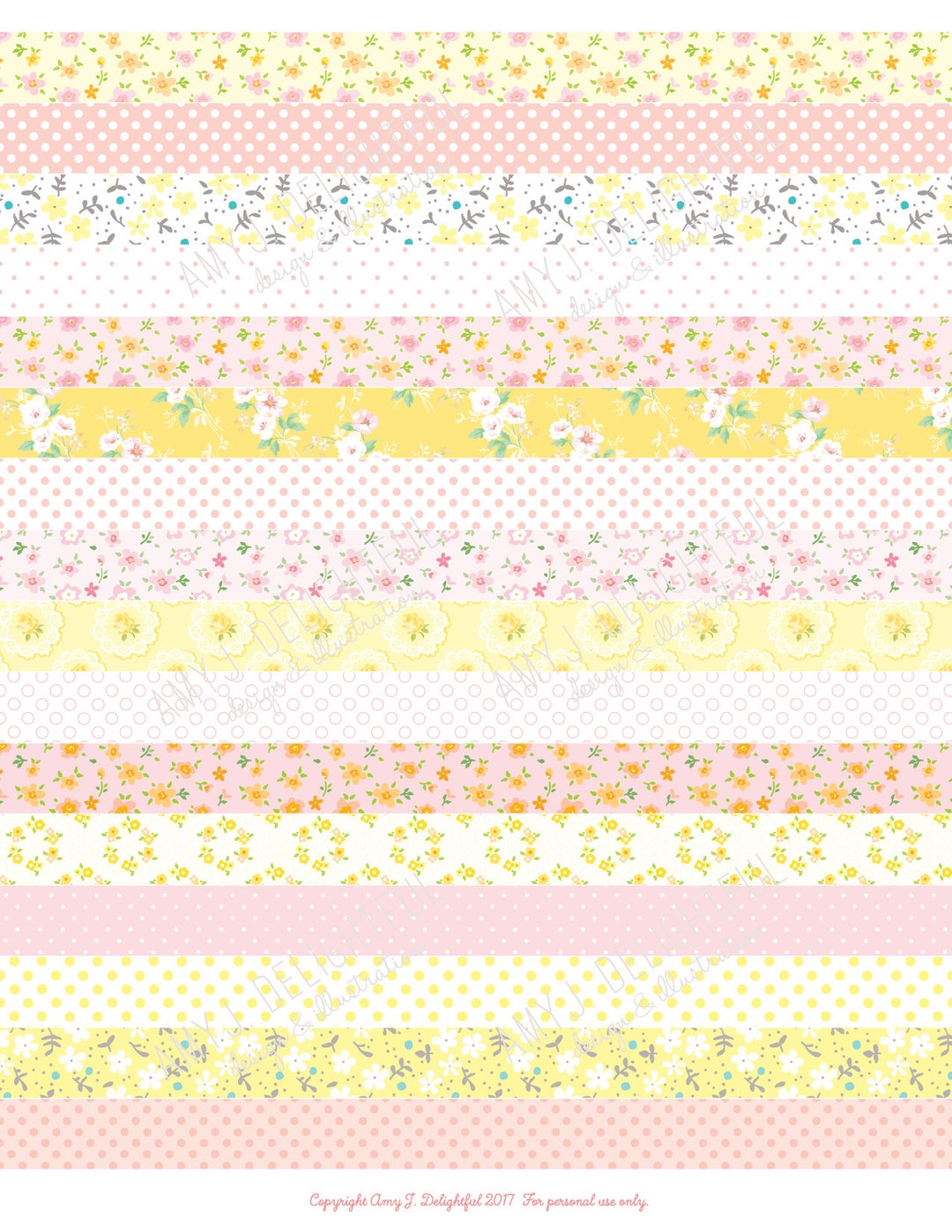 Printable WASHI TAPE Stickers!-digital File Instant Download- Pink ...