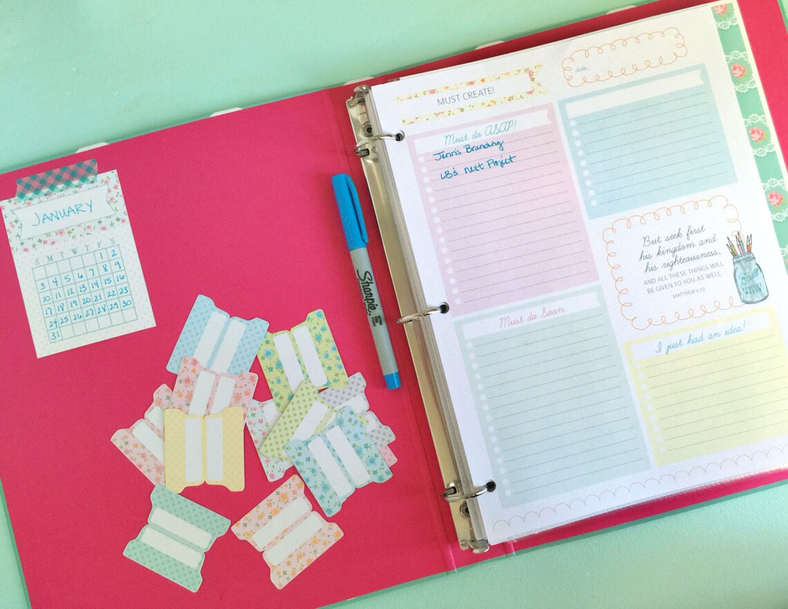 Printable MINI CALENDAR Journal Cards/inserts Digital File | Etsy