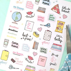 Printable BUSY GIRL Stickers! - Digital File Instant Download- School ...