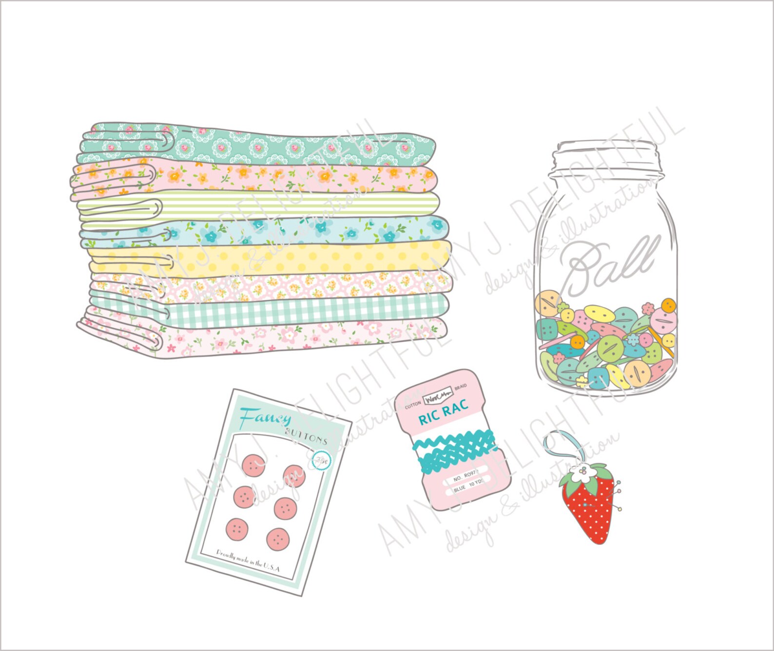 SEWING Supplies CLIP ART Set for Personal and Commercial Use - Etsy