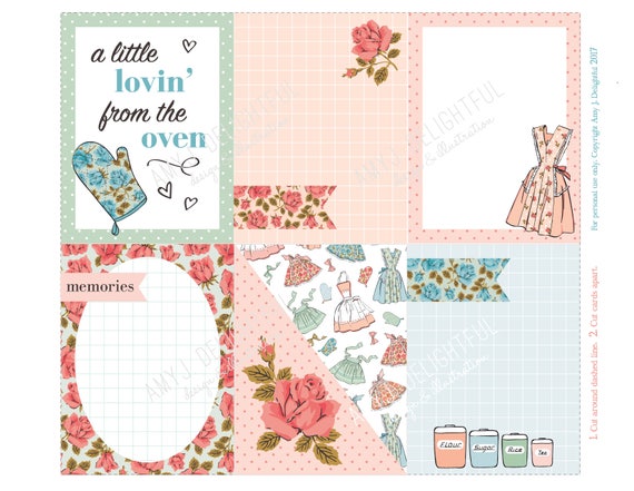 Printable Retro Hostess Journal Cards/inserts digital File - Etsy