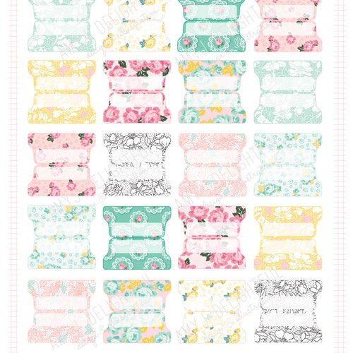 Printable FLOWER MARKET Blank Planner File TABS Small Size - Etsy