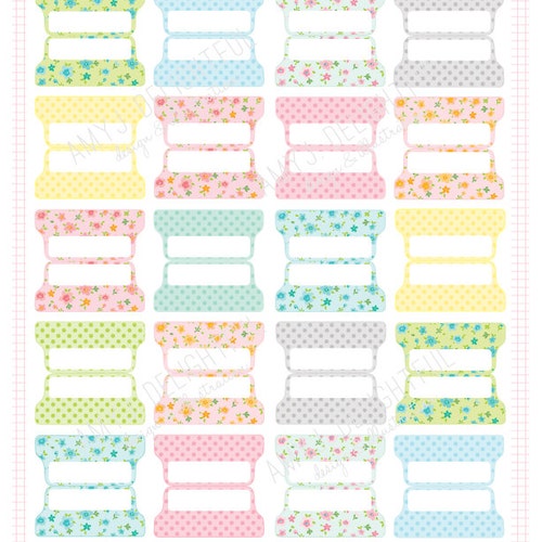 Printable Blank PLANNER FILE TABS Digital File Instant - Etsy
