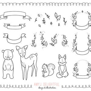 Fall Critters CLIP ART SET for Personal and Commercial Use -fawn, Fox ...
