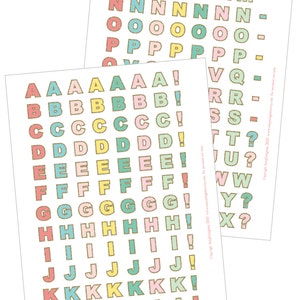 Printable ALPHABET Stickers!-digital File Instant Download-abcs, Letter ...