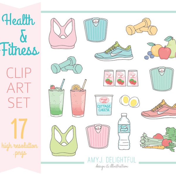 Health and Fitness Clip Art - Etsy