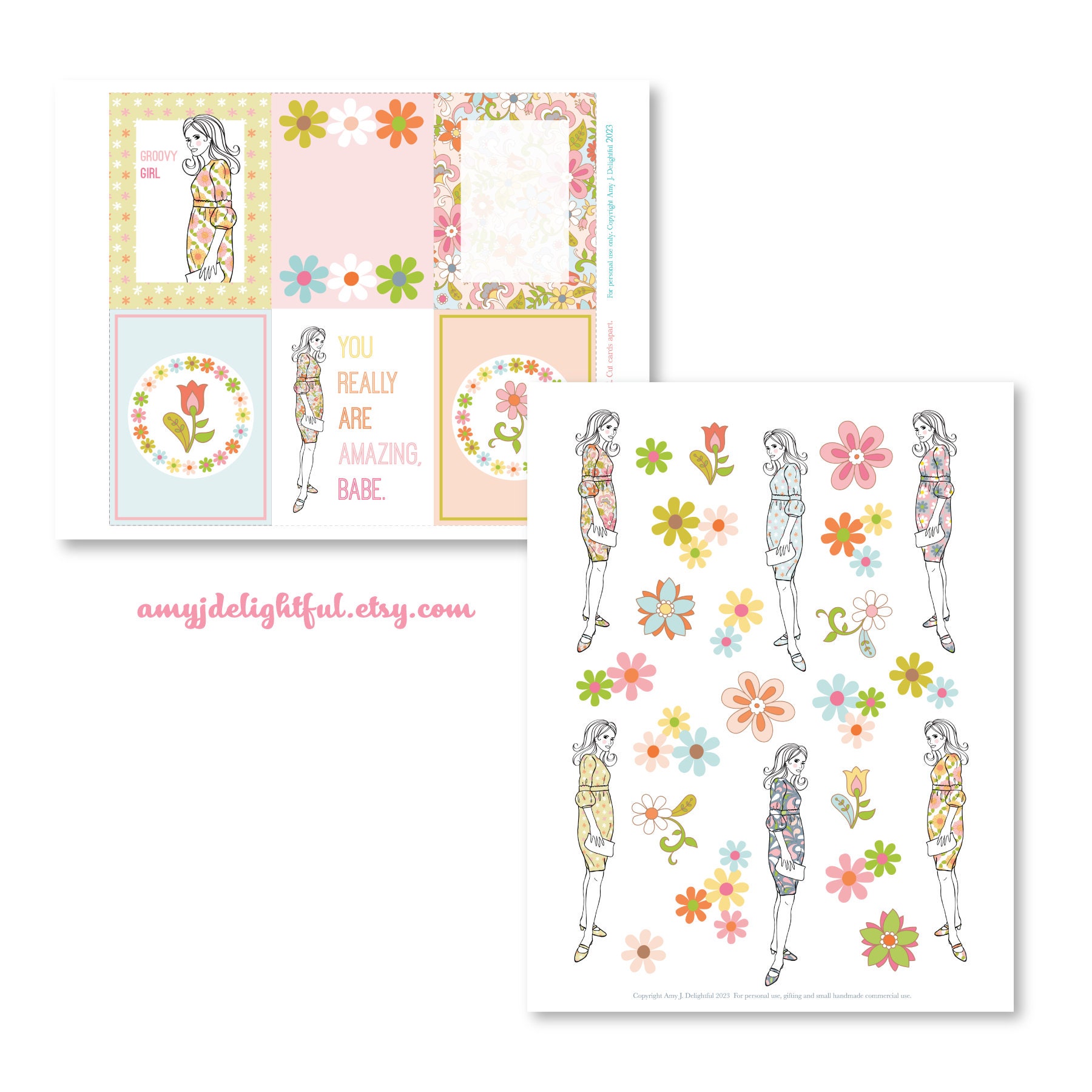 Printable Mod Daisy Creative Kit!-digital File Instant Download- Die ...