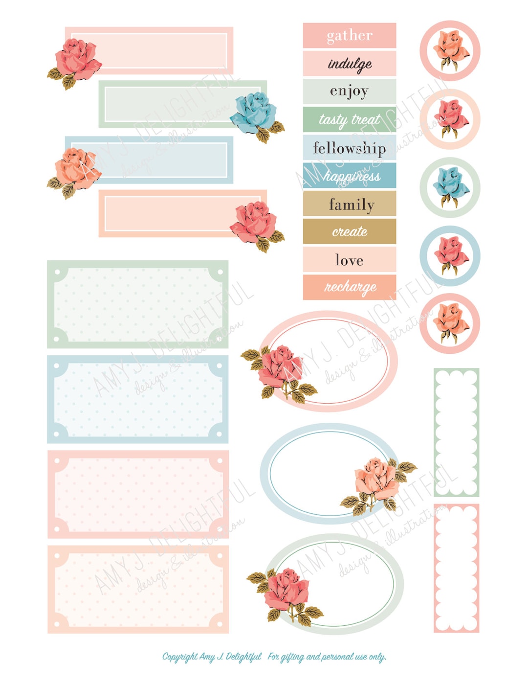 Printable Retro Hostess Label Stickers! -digital File Instant Download ...