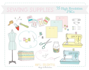 SCHOOL SUPPLIES Clip Art Set for Personal and Commercial Use | Etsy