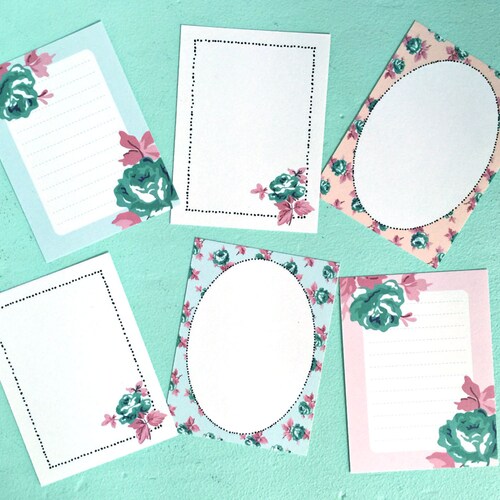 Retro Girl Rose Journaling Cards/inserts-digital File Instant - Etsy