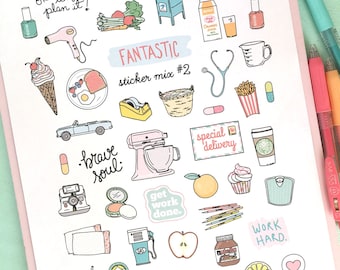 Printable FANTASTIC Sticker MIX 1 Digital File Instant | Etsy