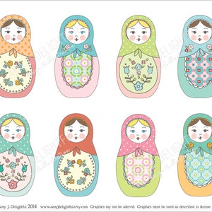 Printable Nesting Dolls STICKERS - Digital File Instant Download ...