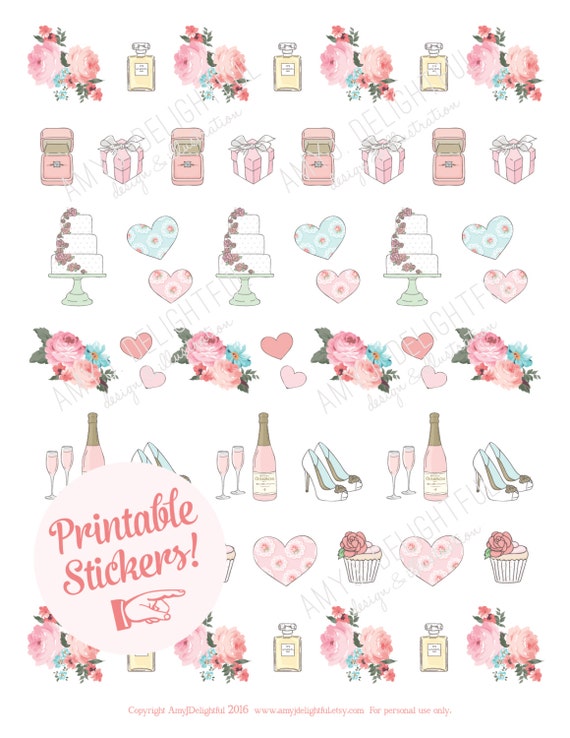 Printable HAPPILY EVER AFTER Stickersdigital File Instant - Etsy