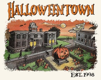 Vintage Halloween Town Est 1998 PNG SVG, Halloweentown Png ...