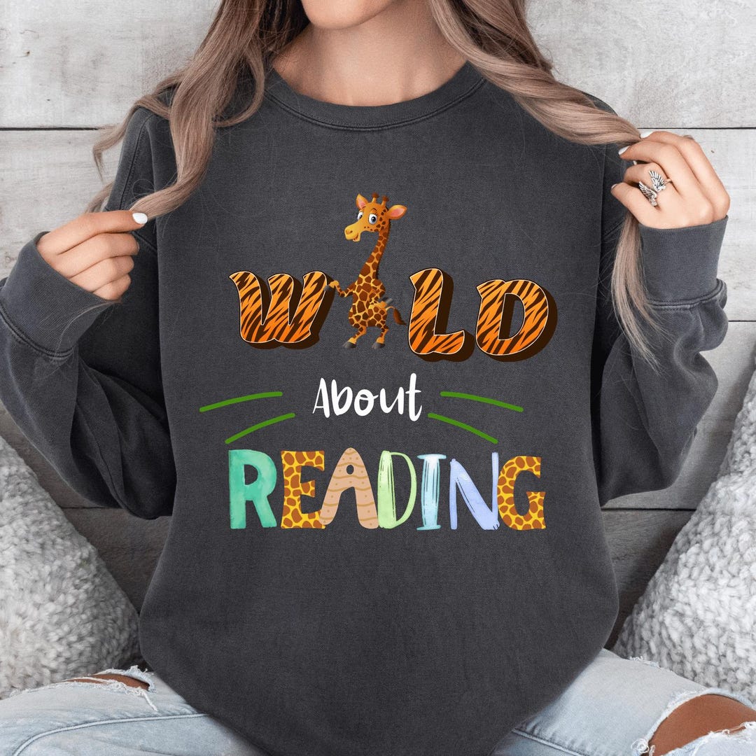 Wild About Reading PNG, Bookish Png, Book Lover Png, Funny Animal Png ...