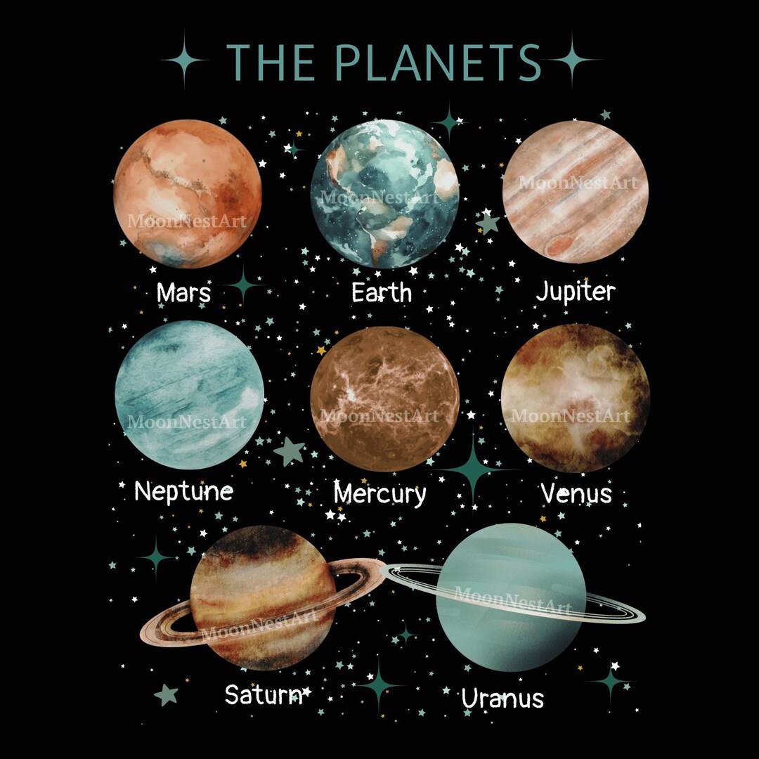 Planets PNG, Space PNG, Solar System Clipart, Watercolor Planets Png ...