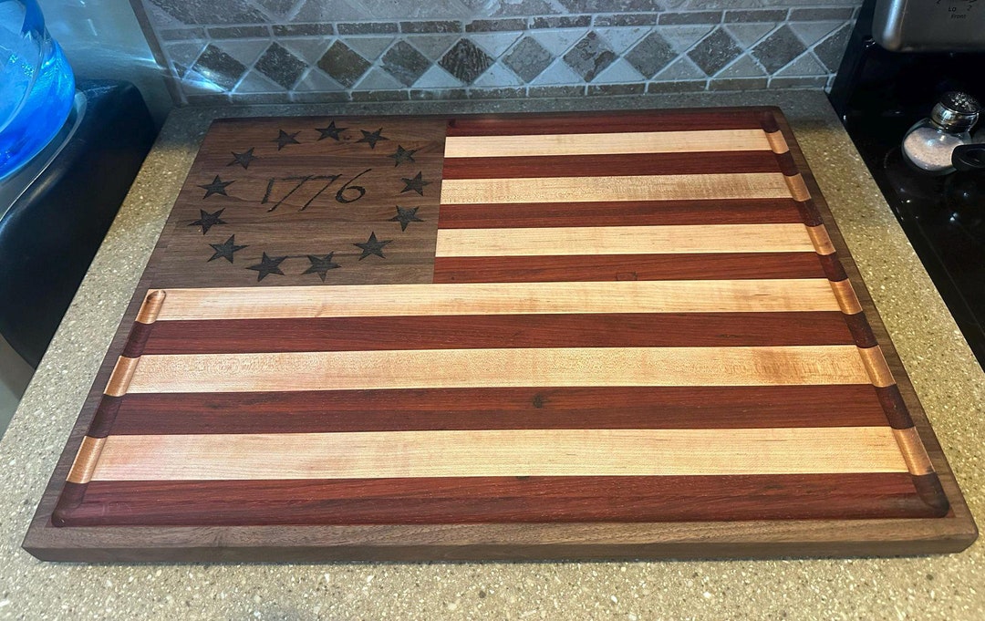 Handcrafted American Flag Cutting Board - Etsy