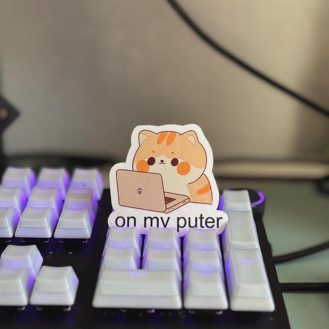 On My 'puter Meme Stickers | Chibi Animals | Vinyl - Etsy